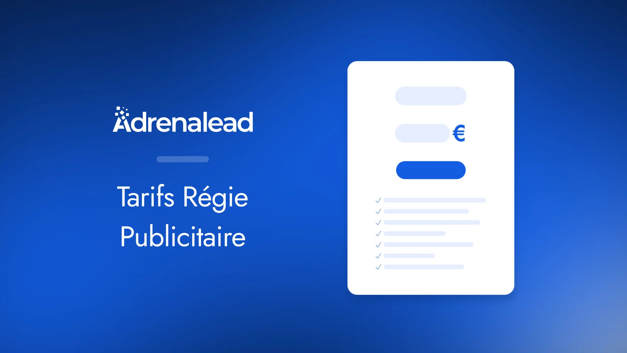 Tarifs régie publicitaire Web Push - Adrenalead